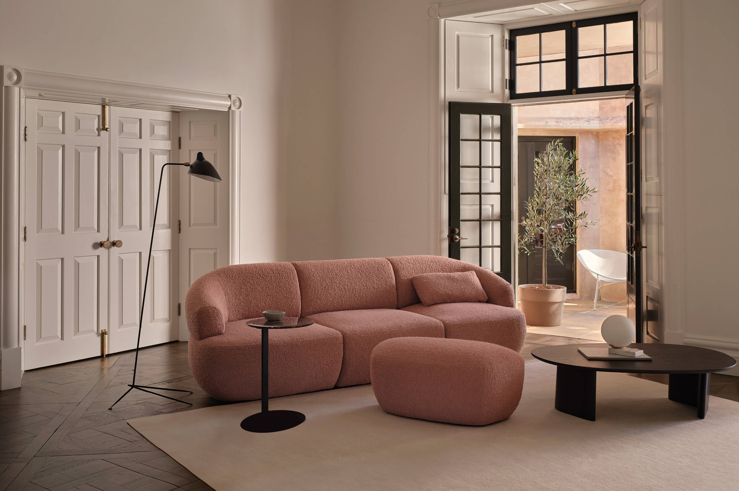 Aura 3 Seater Sectional Sofa with Aura Ottoman