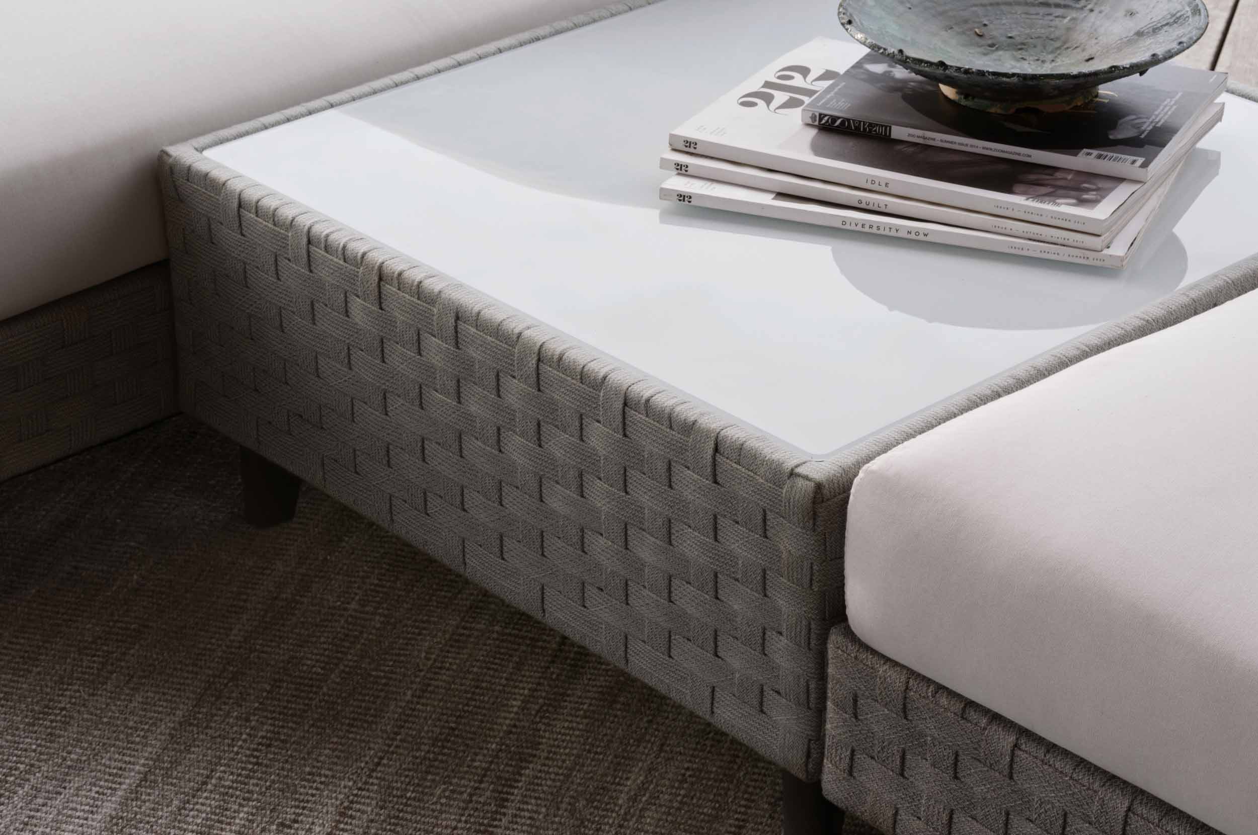 Delta Outdoor Coffee Table with Glass Top