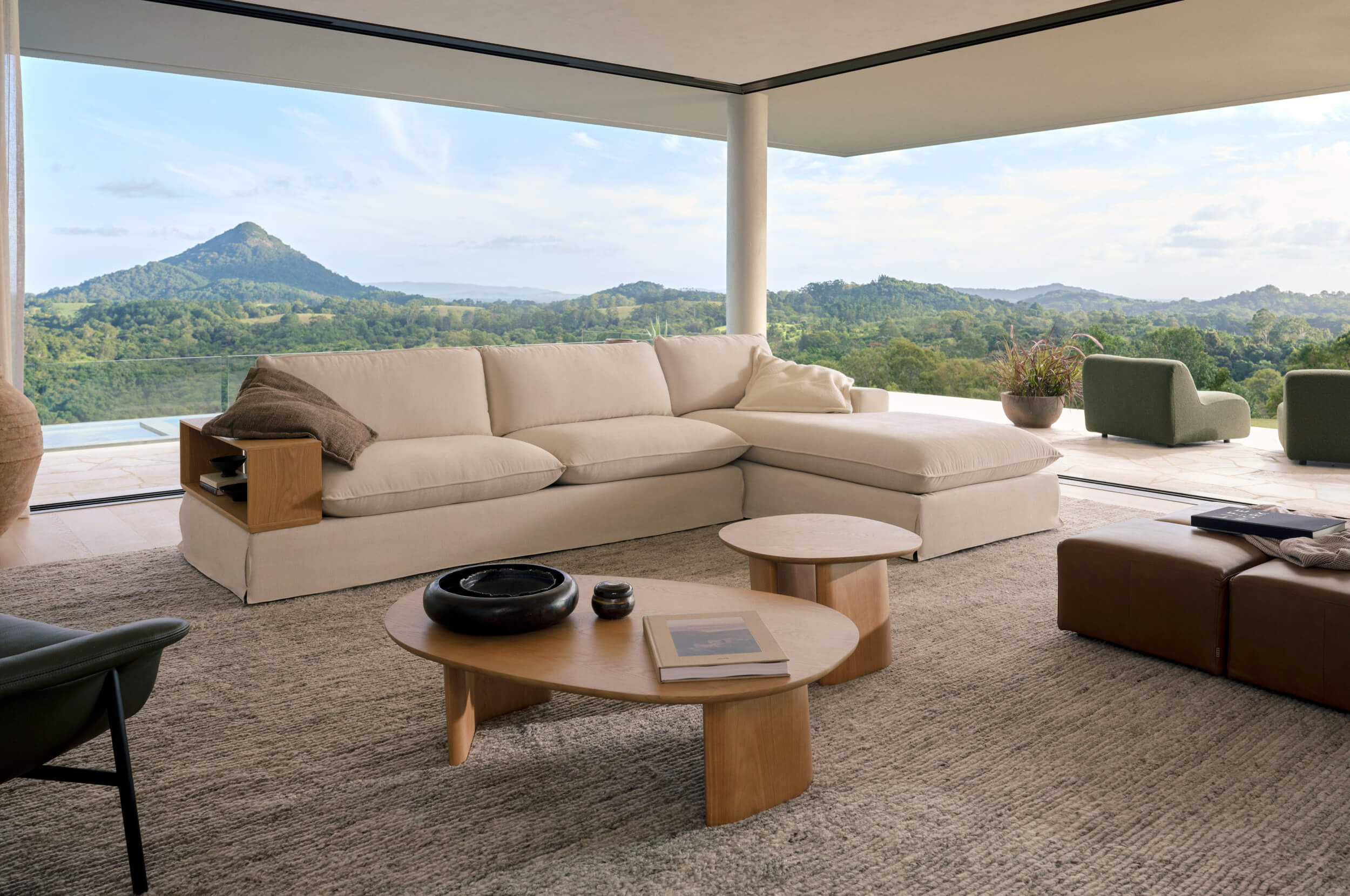 Jasper Coast Chaise Sofa | Timber Shelf | King Living