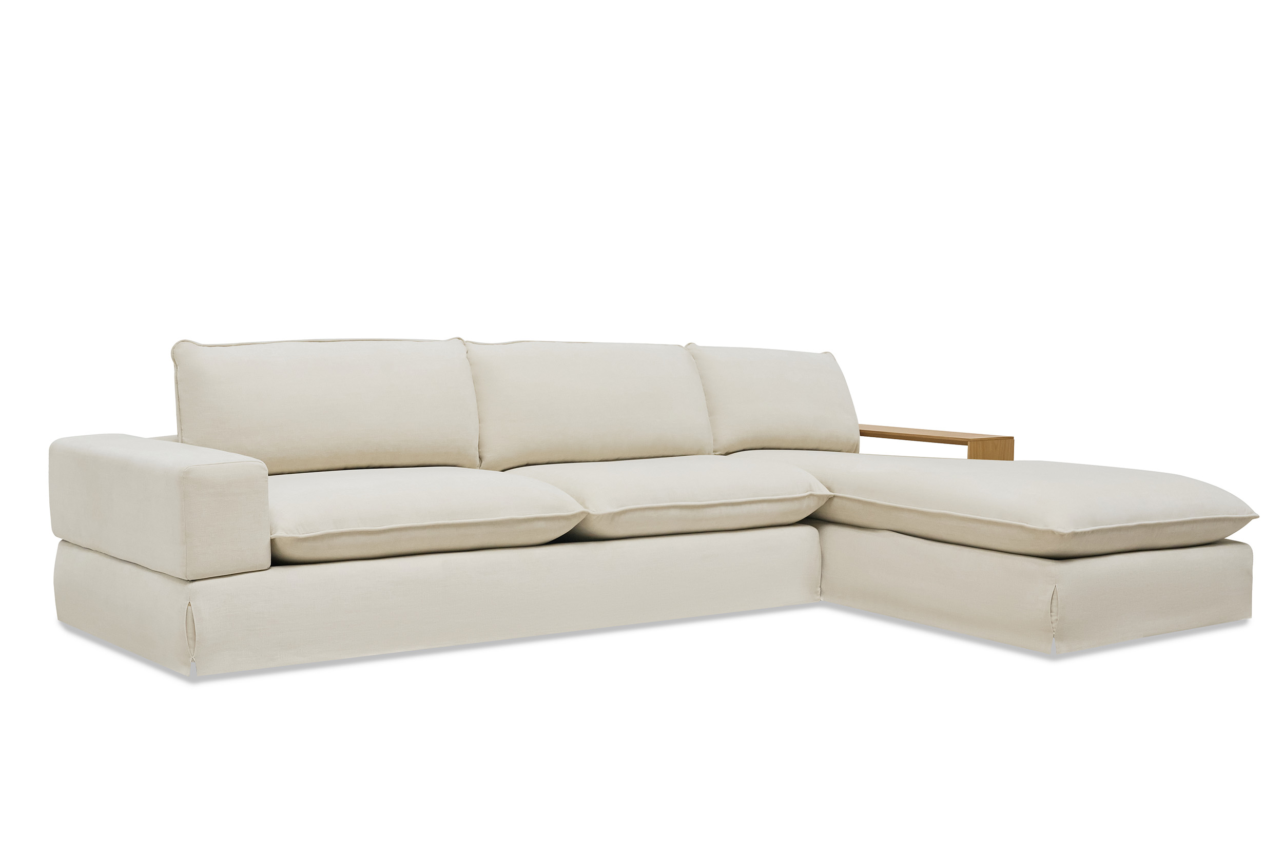Jasper Coast Chaise Sofa | Timber Shelf | King Living