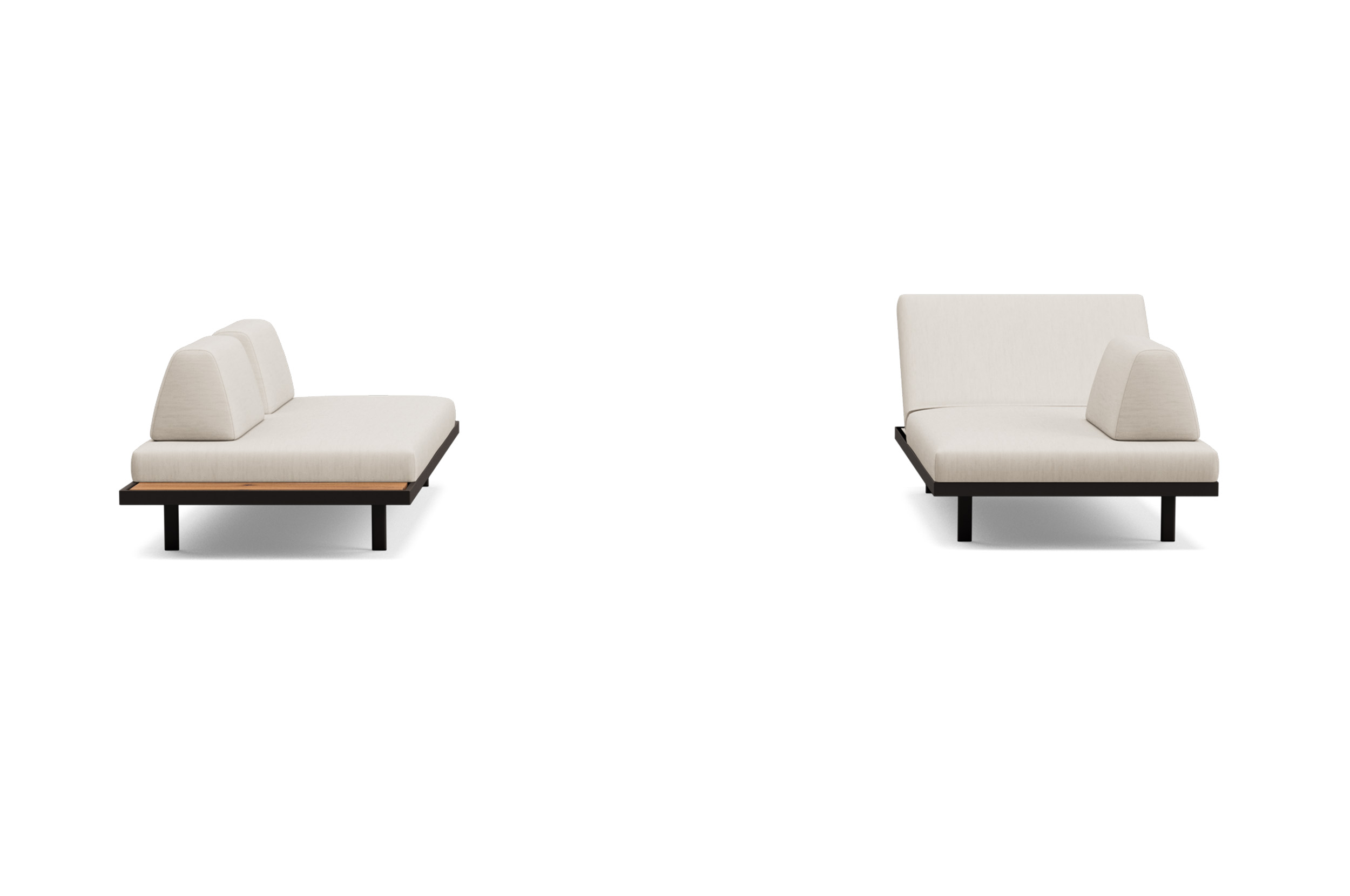Plateau Outdoor 2 Seater Sun Lounge and 2 Seater Sofa with Shelving