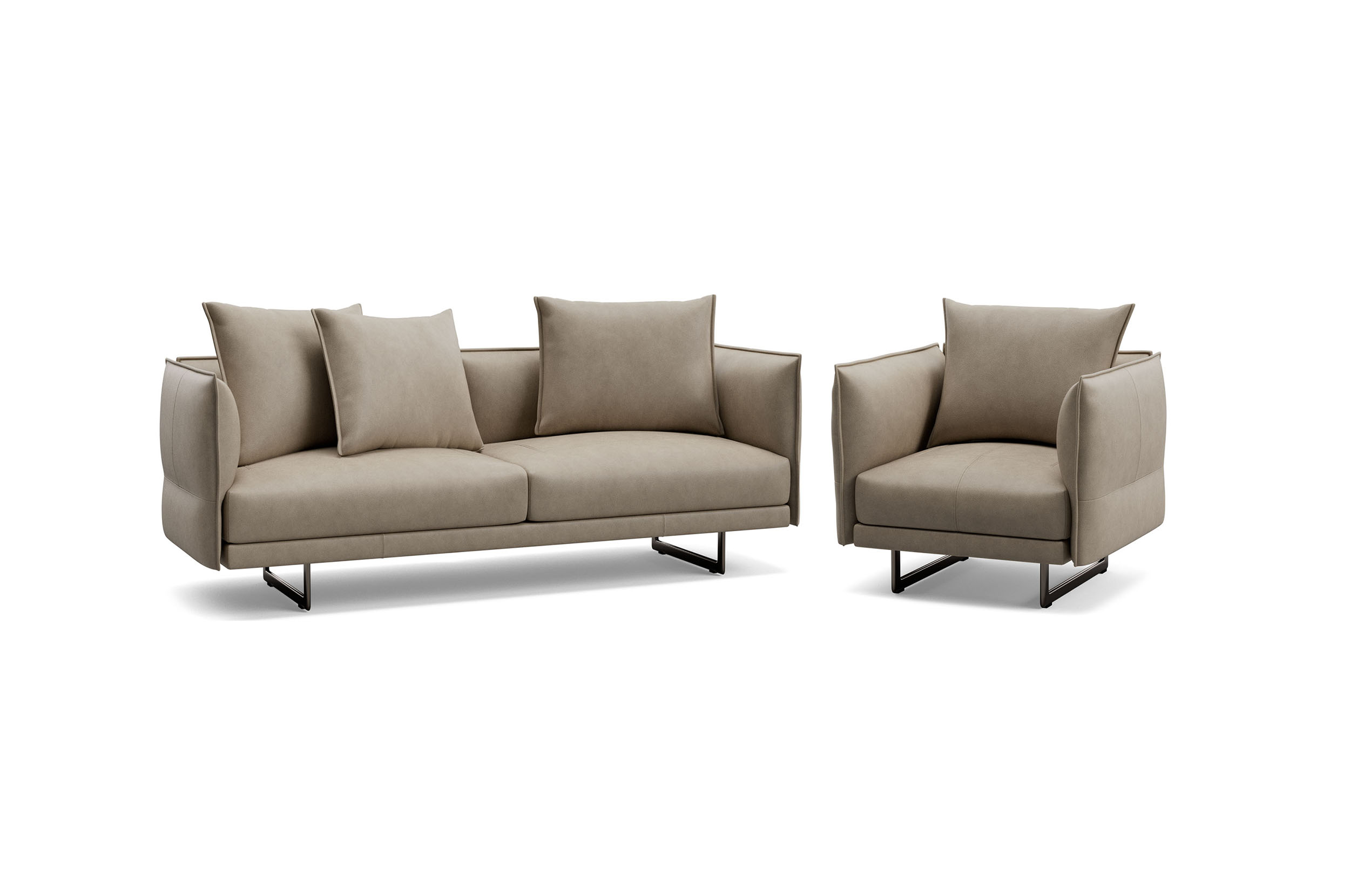 Zaza 3 Seater Sofa with Deep Seats and Armchair