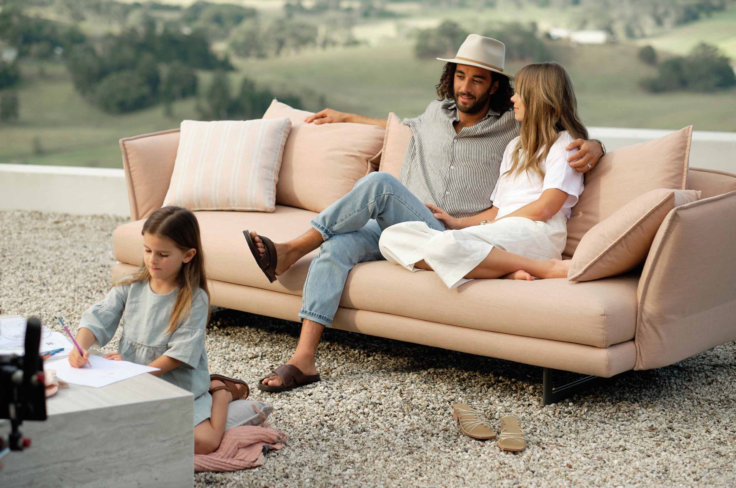 Zaza Outdoor 3 Seater Sofa with Deep Seats and Adjustable Arms