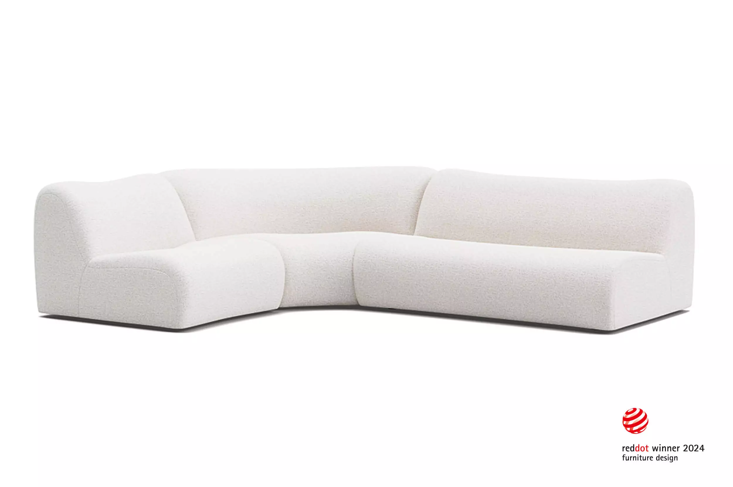 Arched Corner Sofa Rylight Almond Velvet Curved Corner Sofa