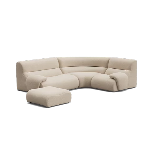 high back rounded sofa