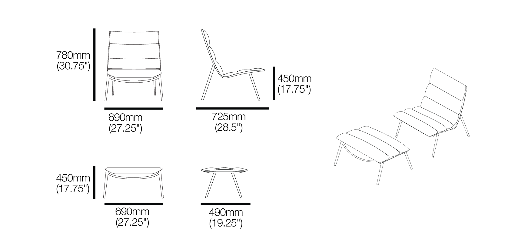 Aria Chair and Ottoman - Accent Chairs - Living - Shop