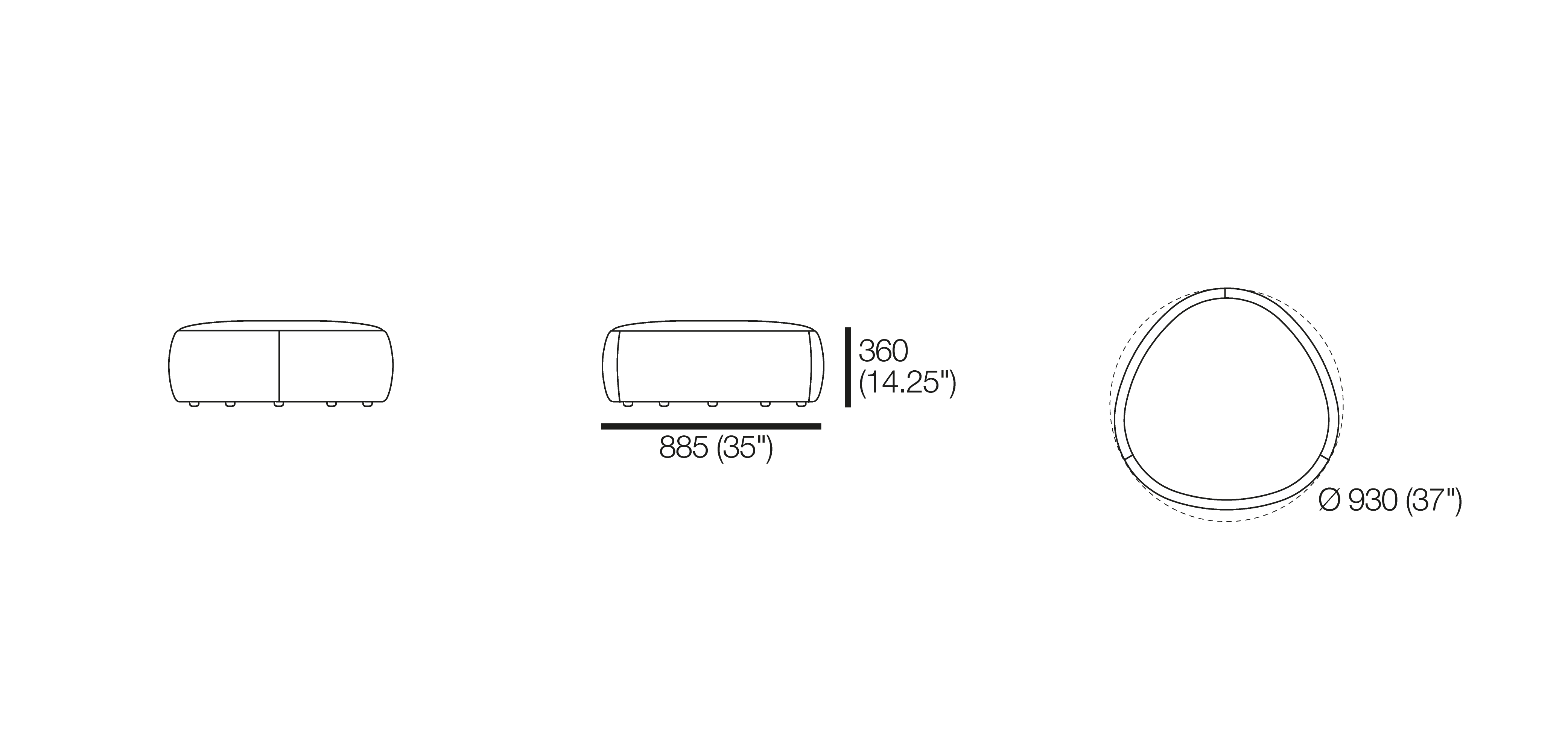 Crescent Outdoor Ottomans